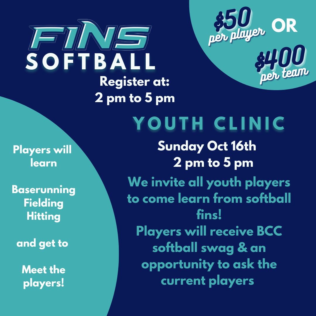 Fins Youth Softball Clinic - Register Today